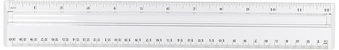 Amazon.com : RULER with Magnifying Glass, 12 inch plastic, clear ...