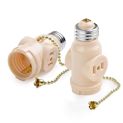 Cable Matters 2-Pack Light Bulb Socket Adapter with Pull Chain, 2 ...