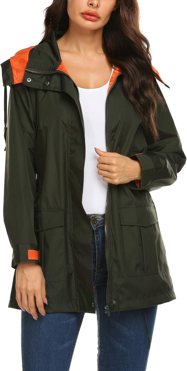 Lightweight Coats For Women Plus Size Windbreaker Rain Jacket With ...