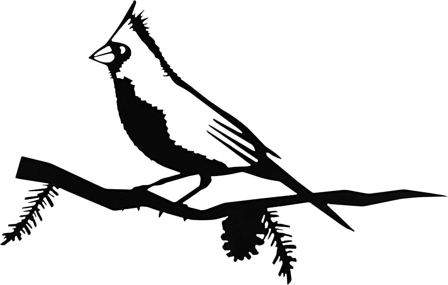 Red Cardinal on a branch metal tree art metal bird garden Steel Rusty ...