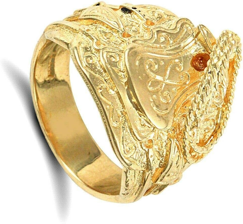Heavy Gold Saddle Ring Men's Solid 9K Yellow Gold 17g Hallmarked ...