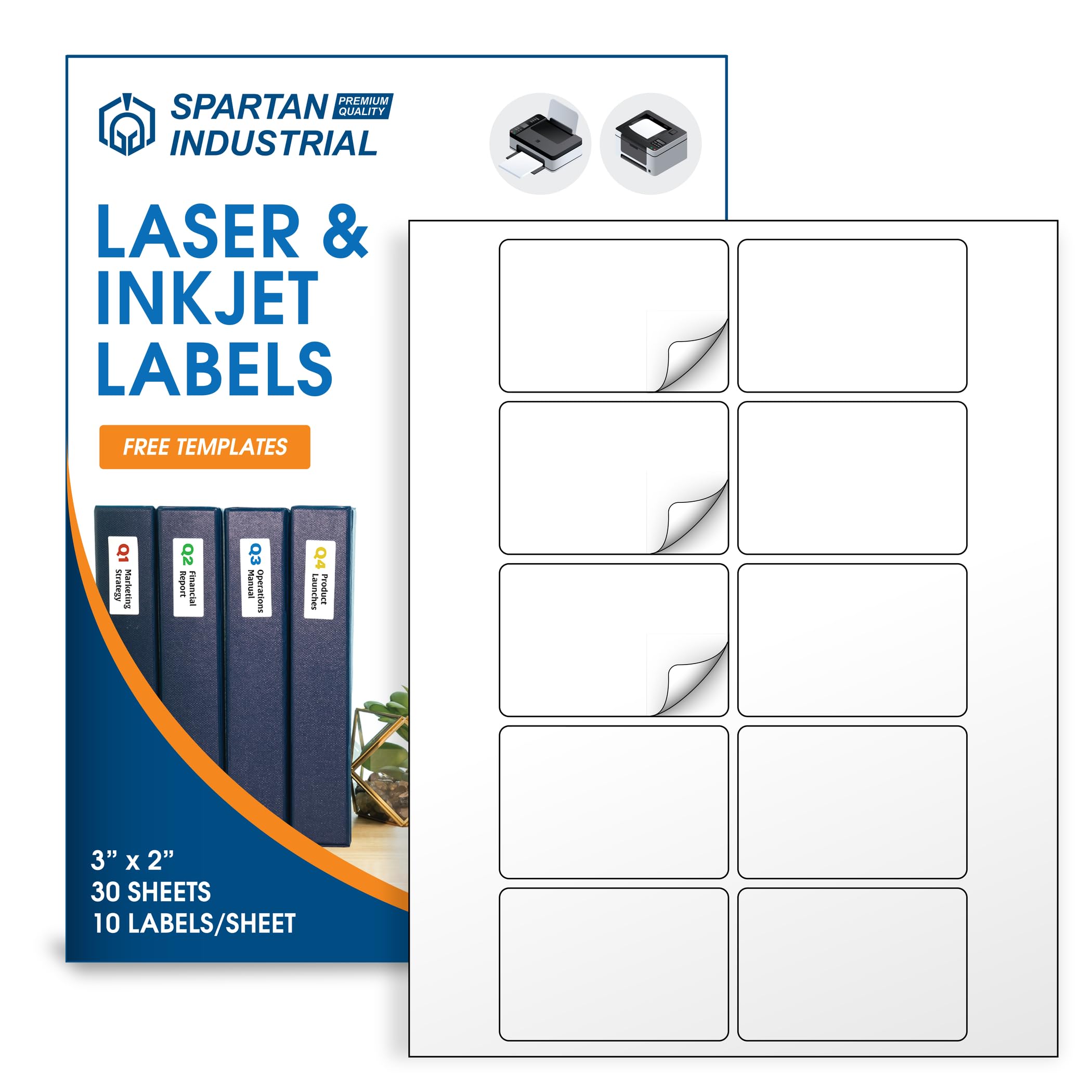 Mua Printable Laser and Inkjet Labels - 3" X 2" White Name Tag Labels ...