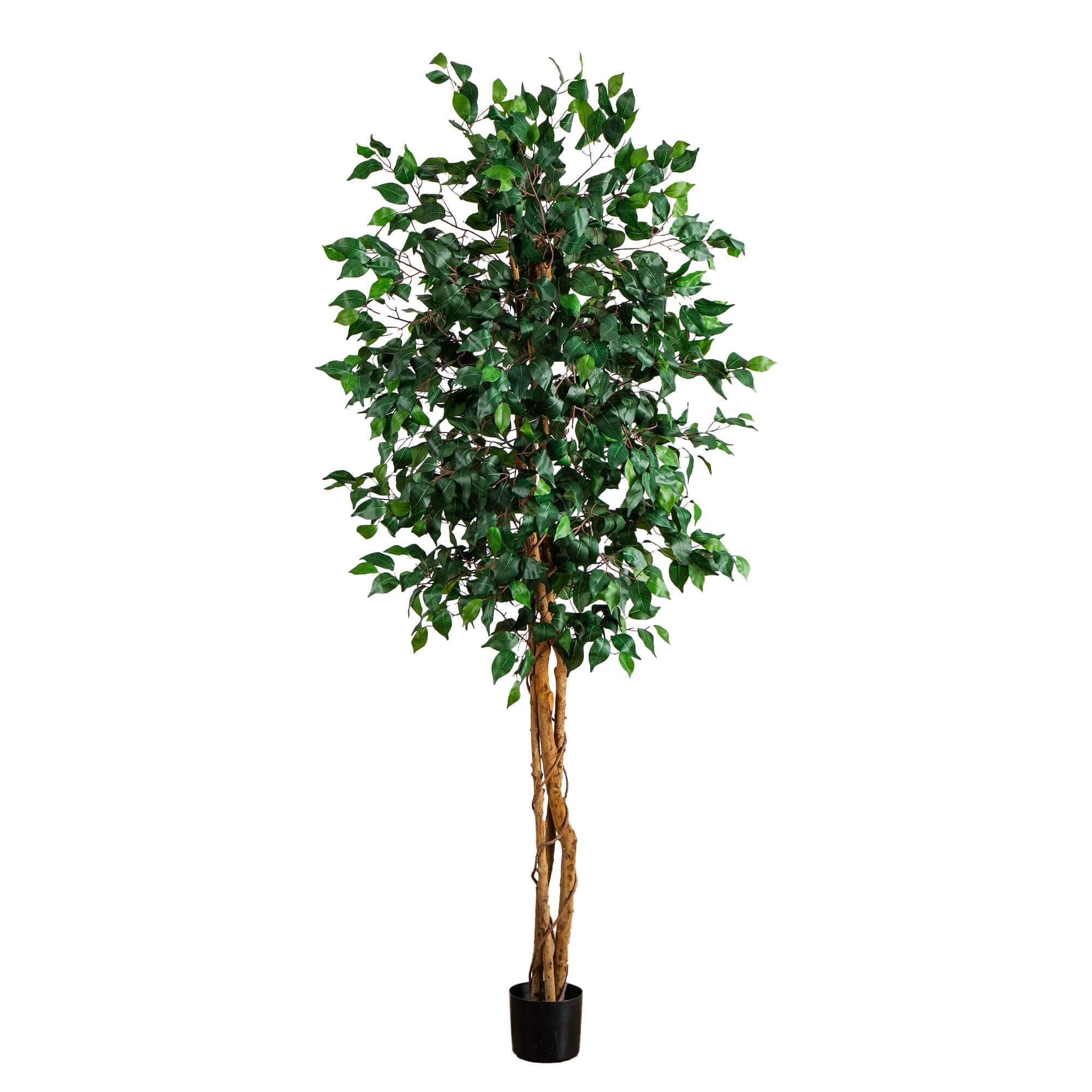 Nearly Natural 74in Triple Trunk Artificial Ficus Tree with Natural ...