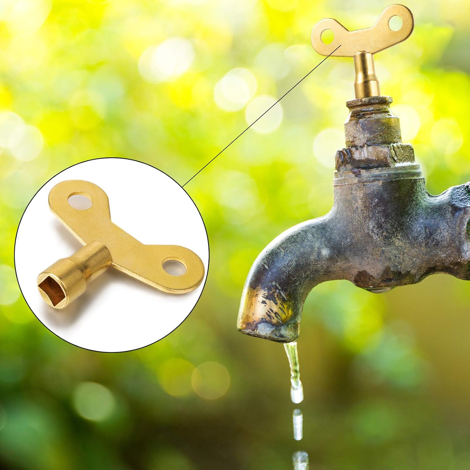 4 Pieces Radiator Keys Solid Brass Radiator Bleed Key Venting Air Valve ...