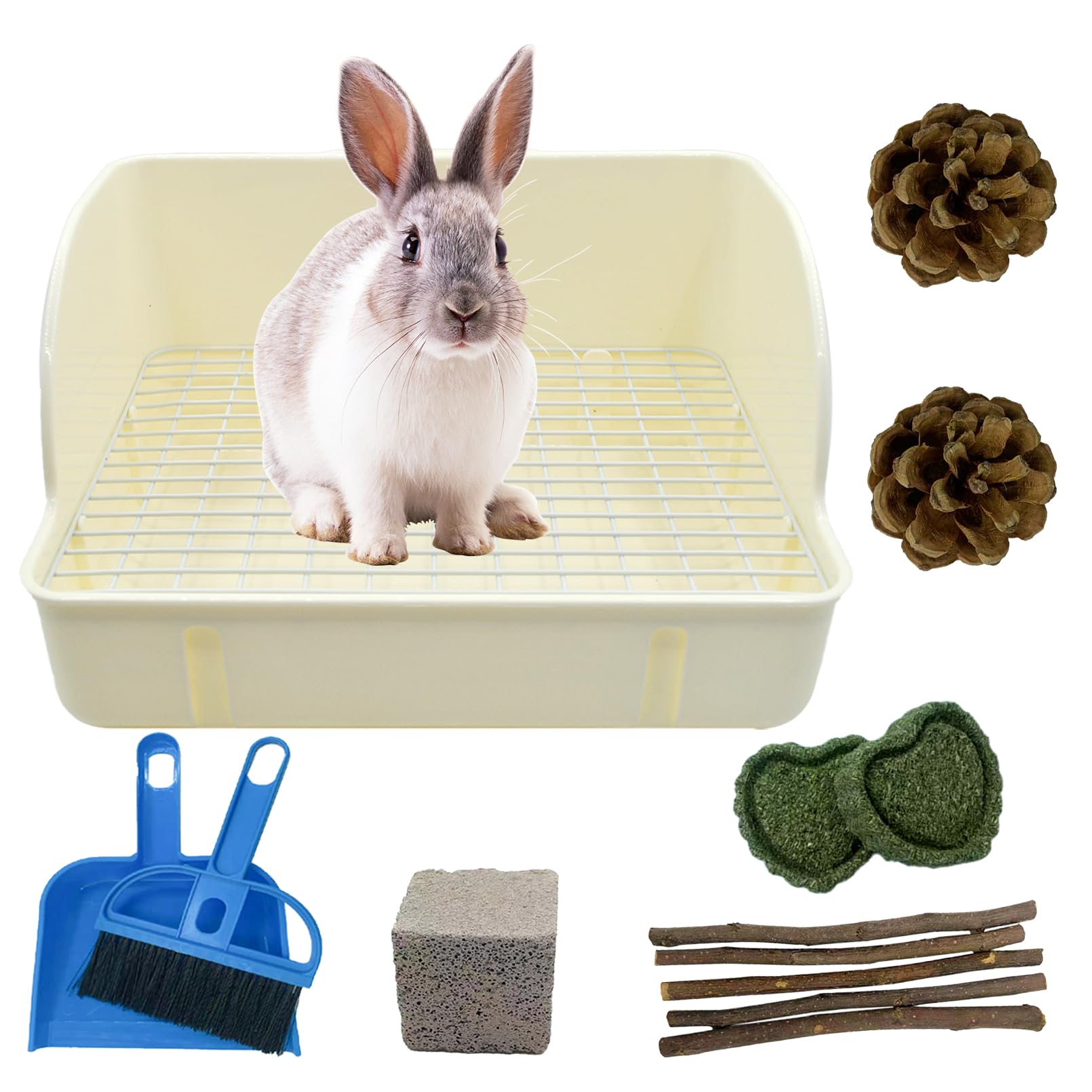 MUYG 12Pcs Rabbit Litter Box for Cage, Bunny Potty Trainer Corner ...