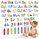 Amazon.com: Animal Alphabet Numbers Shape Color Wall Decals Stickers ...