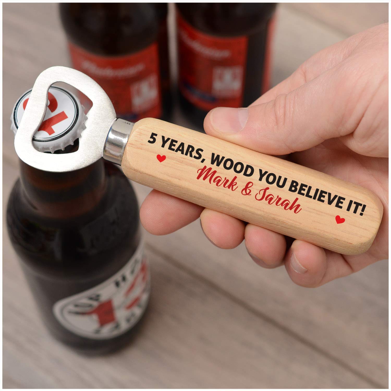 PERSONALISED 5th Wedding Anniversary Gifts For Husband 5 Years Wood 
