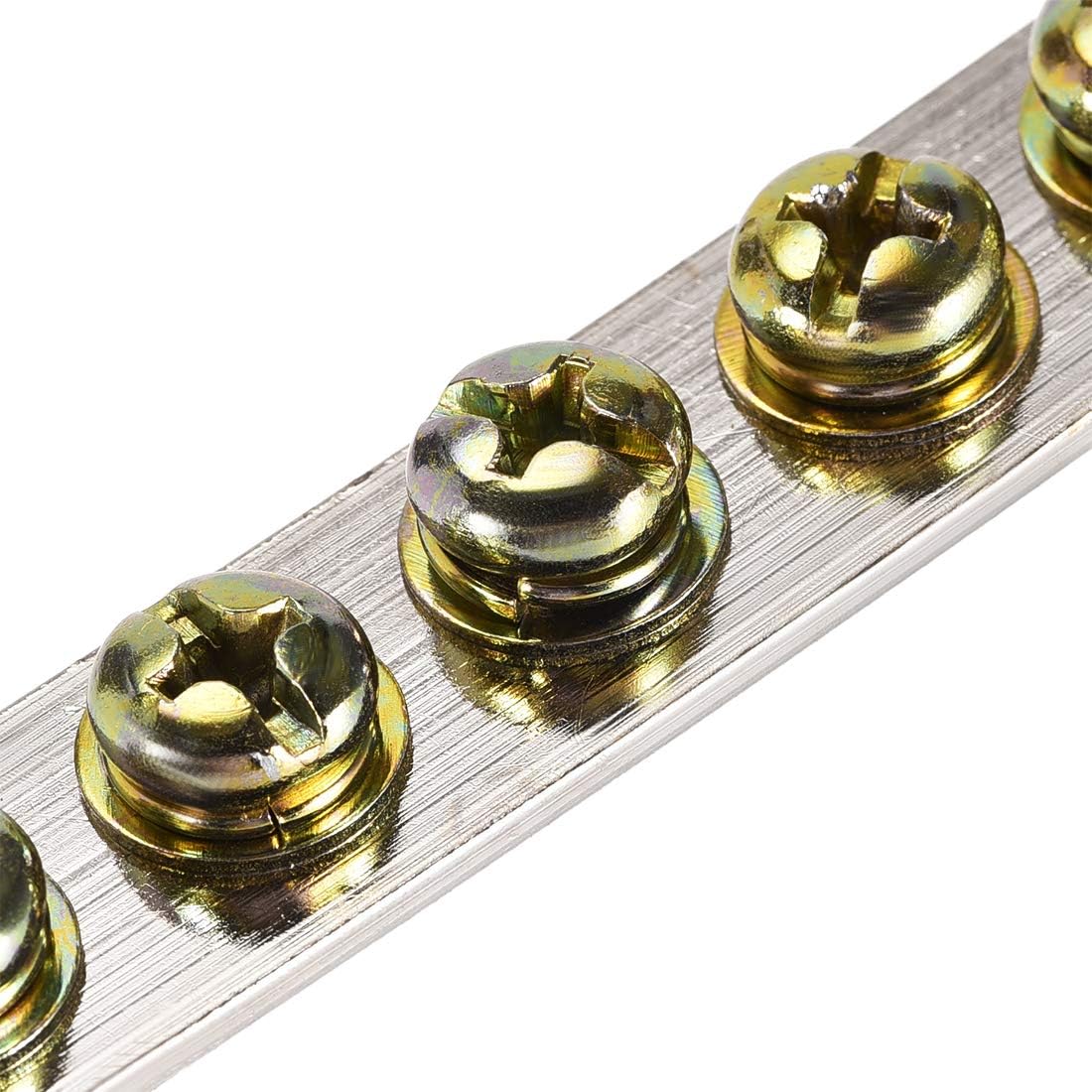 Nuts uxcell Terminal Block Connector Bar 10 Positions Single Row Ground ...