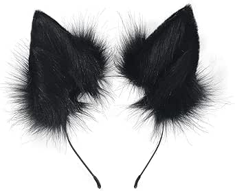 Amazon.com: Fox Cat Long Fur Ears Hair Headwear Wolf Animal Anime ...
