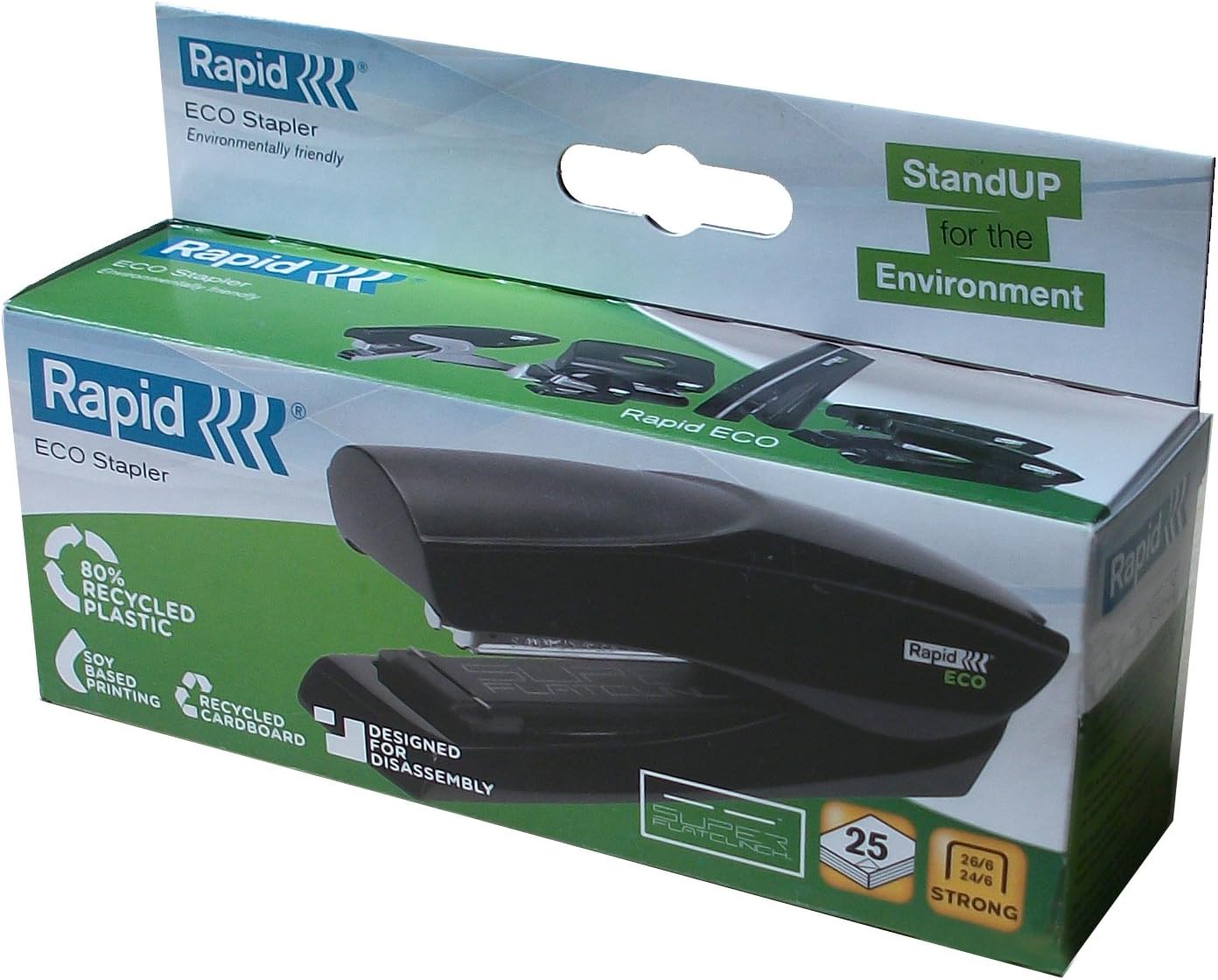 Rapid 24812301 Fashion ECO Stapler, Ergonomic Recycled Plastic Body ...