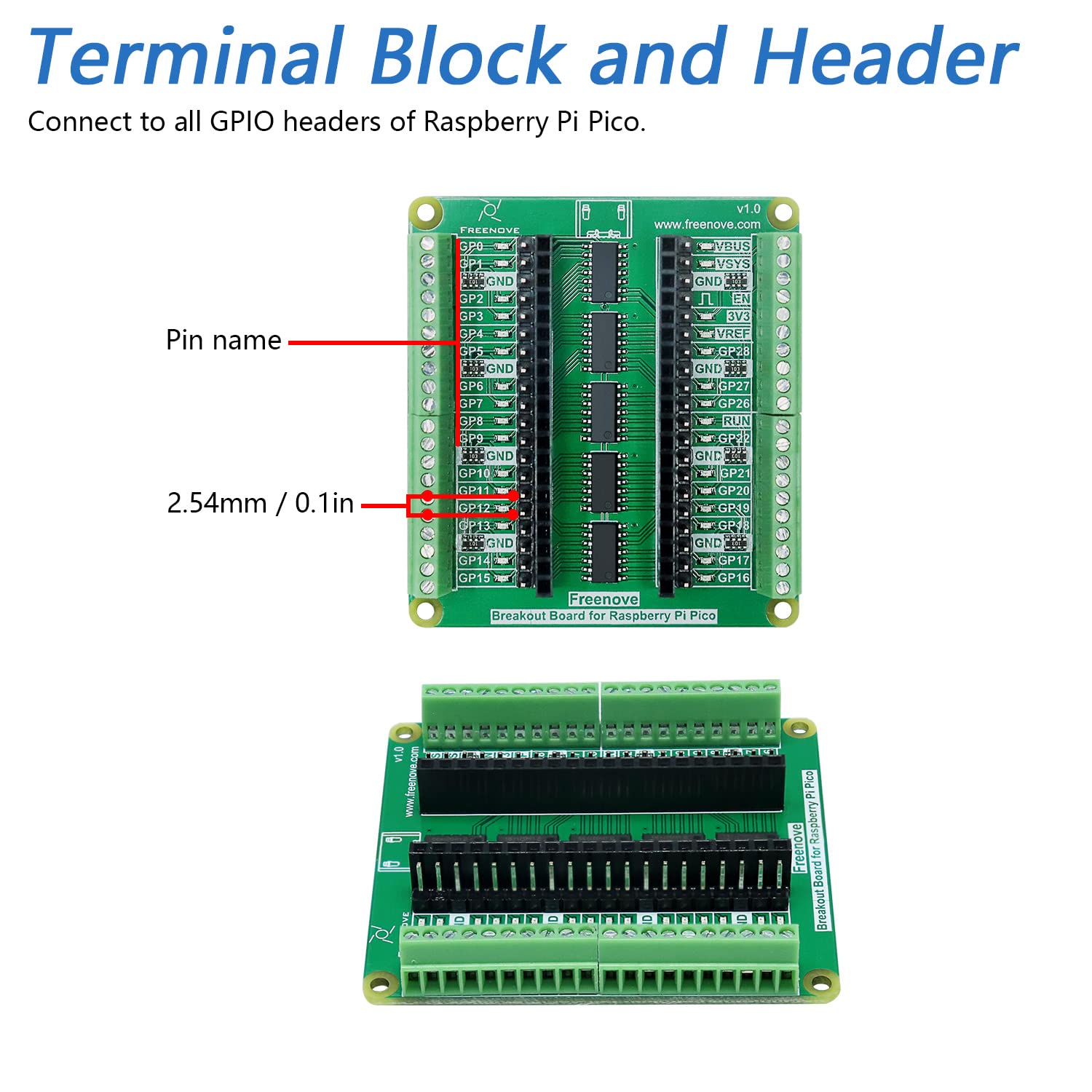 Mua Breakout Board for Raspberry Pi Pico/Pico H/Pico W, Terminal Block Shield with Pin Header ...