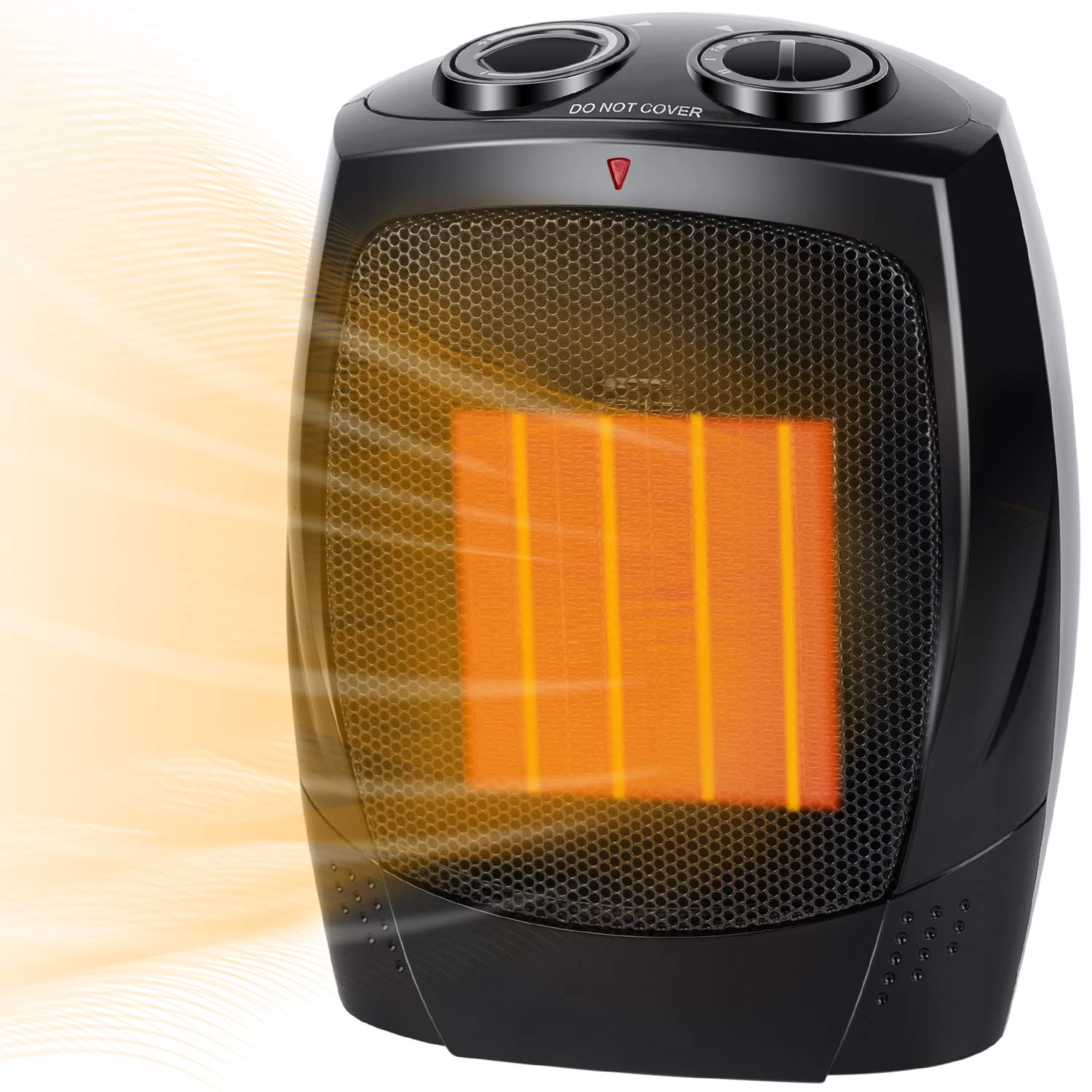 Ceramic Space Heater, 750W/1500W Portable Electric Heater with ...