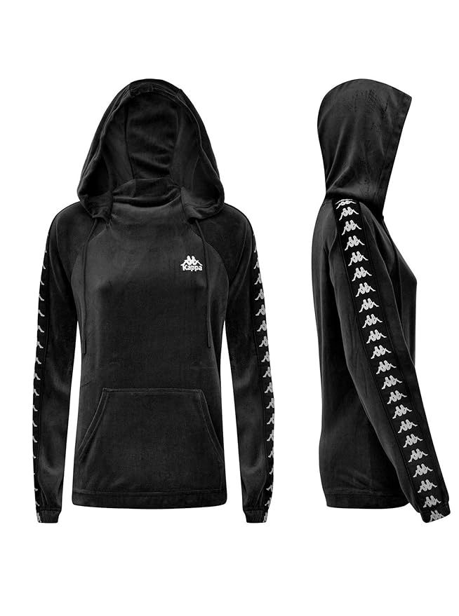 Kappa Womens Authentic Asper Hoodie - Black/White - MD: Amazon.in ...
