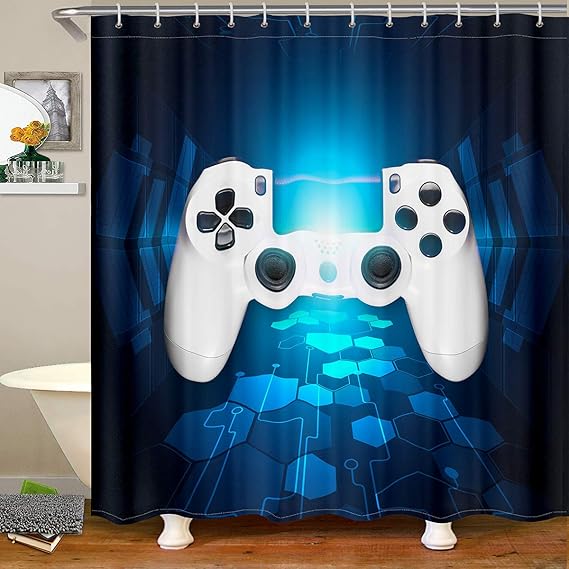 Amazon.com: Teen Gaming Shower Curtain Gamer Gift for Boys Game Room ...
