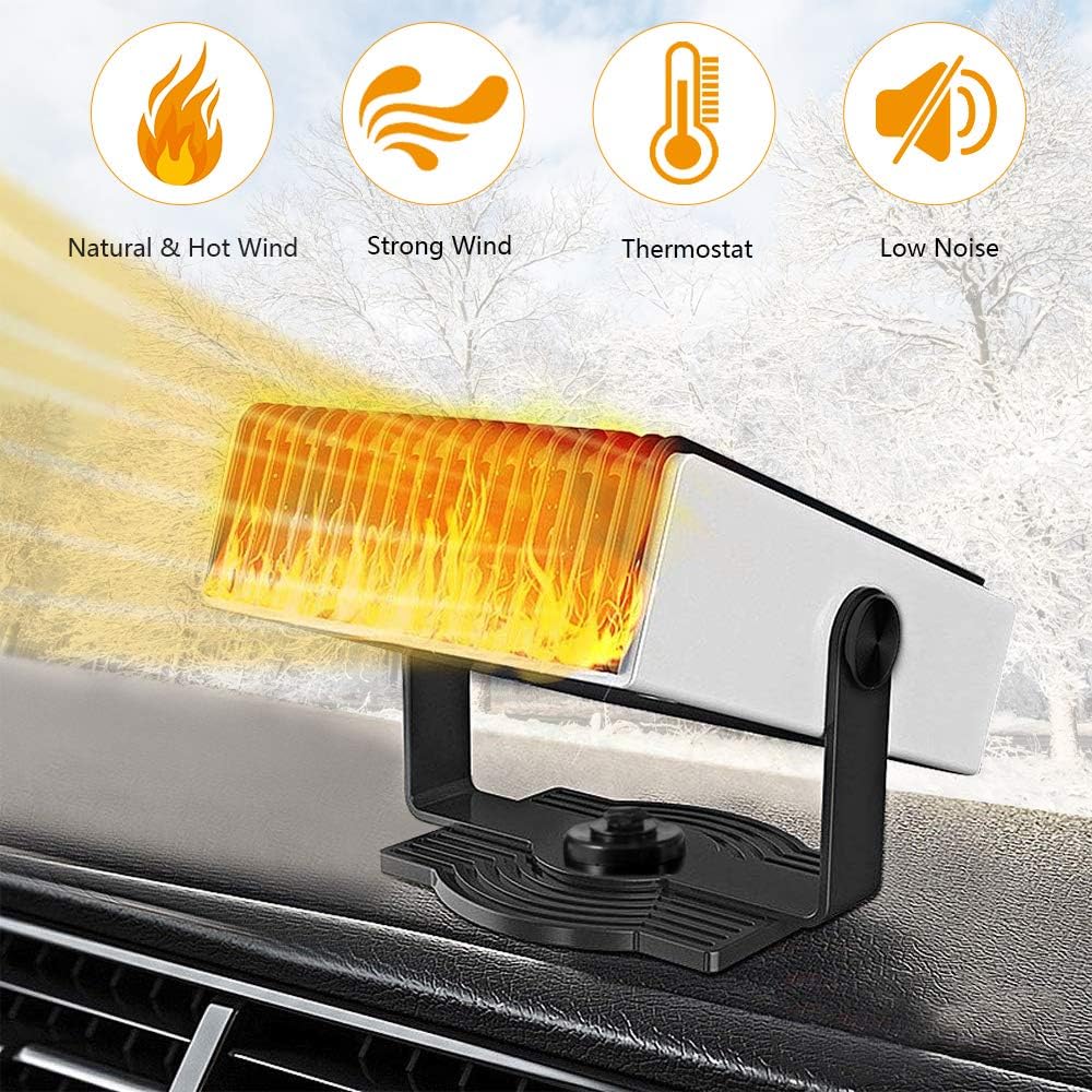 Achort Portable Car Heater, 12V 150W Windshield Defogger Defroster ...