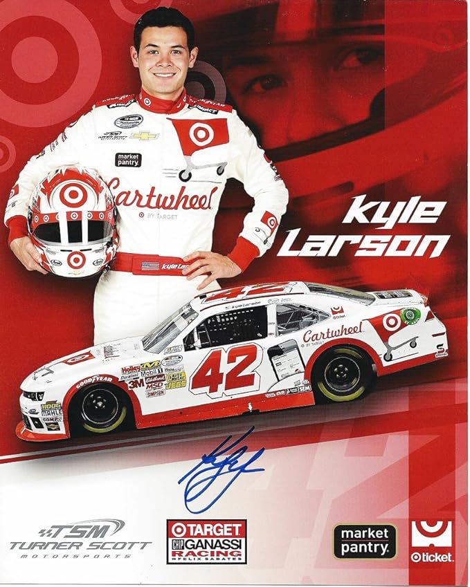AUTOGRAPHED 2014 Kyle Larson #42 Target Racing (Cartwheel) ROOKIE 8X10 ...