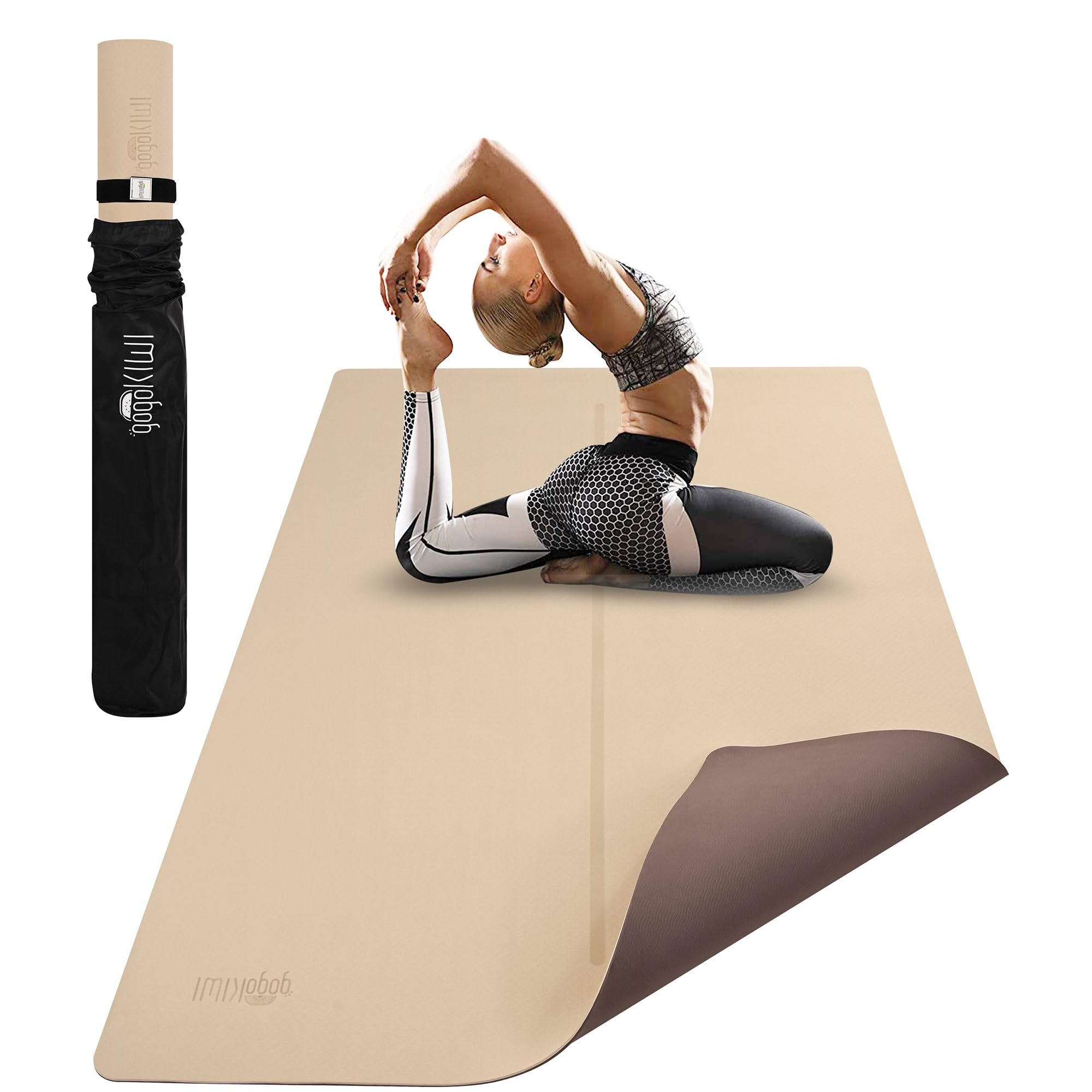 Gogokiwi Large Yoga Mat (6'x4') Extra Wide 1/4 Inch Thick Workout Mat ...