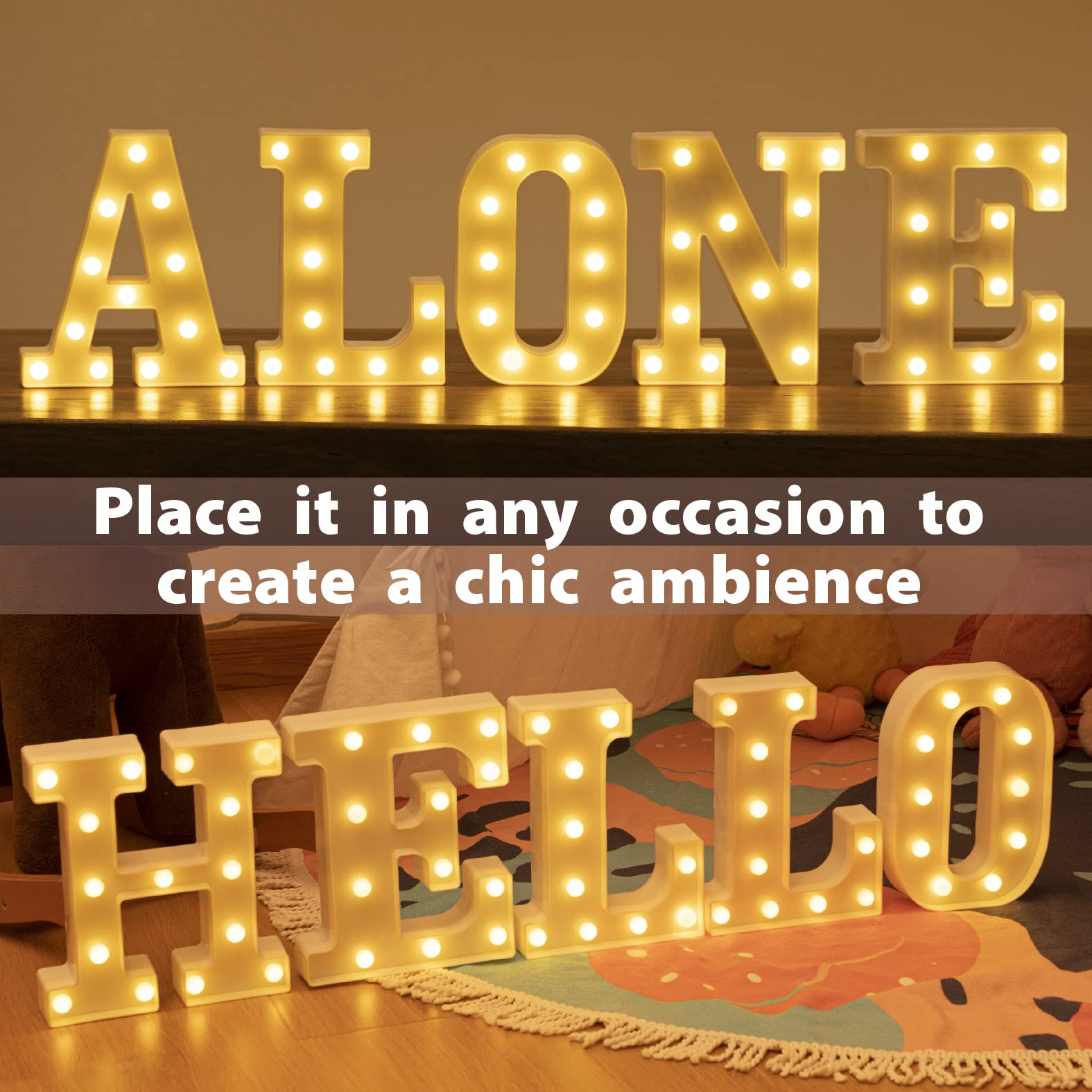 HXWEIYE Light Up Letters L, LED Marquee Letters Lights Sign 26 Alphabet ...