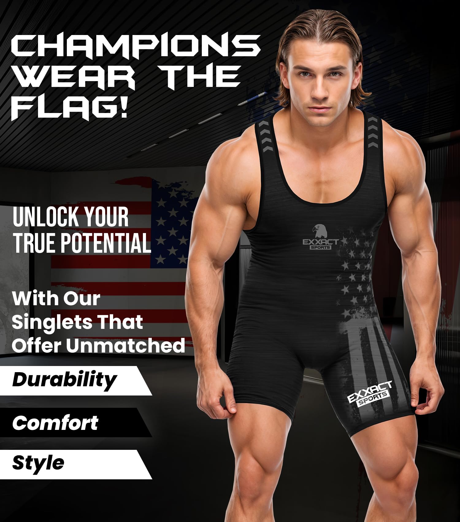 Mua Exxact Sports Sublimated Men's Wrestling Singlet, High-Performance Powerlifting Singlet ...