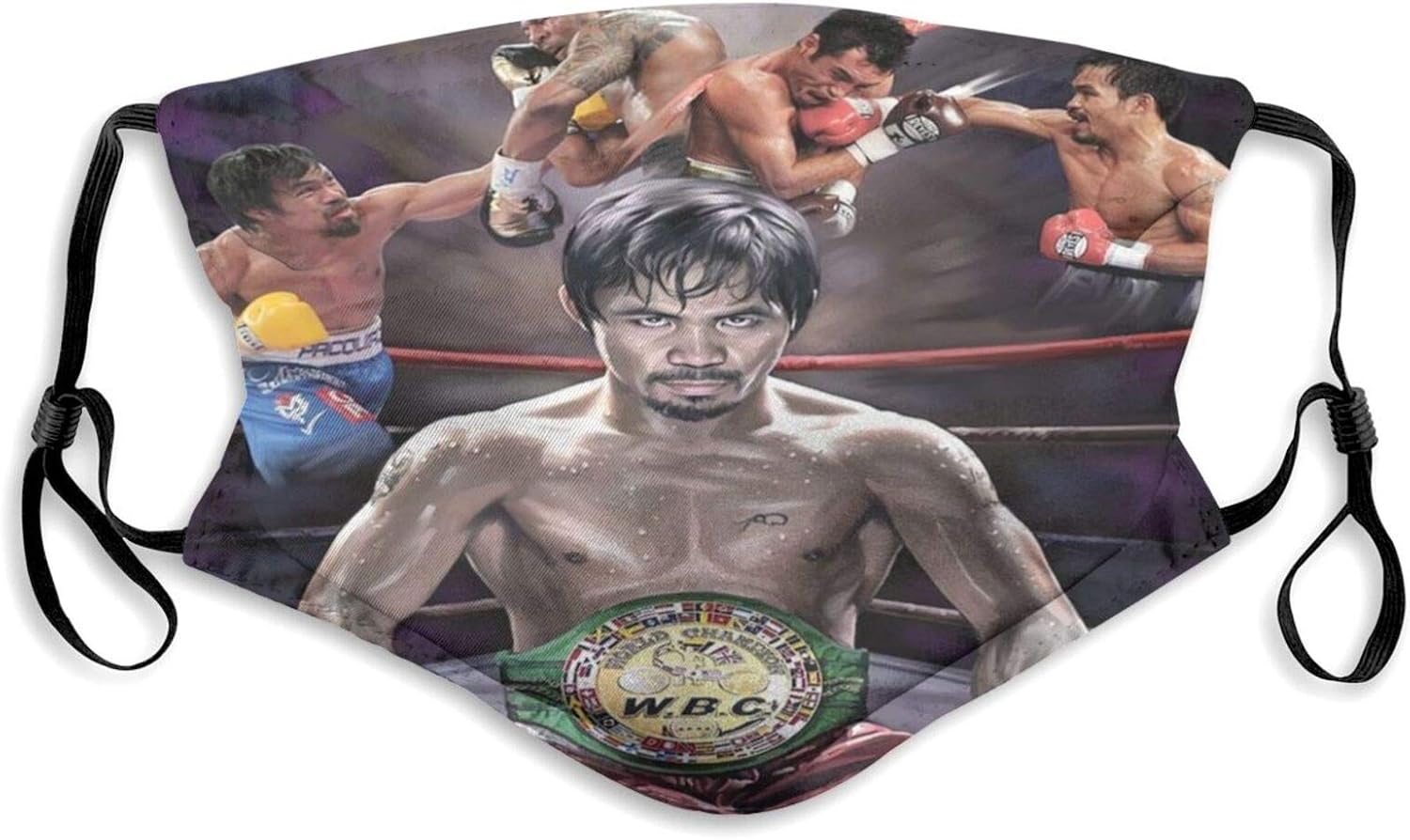 Amihuge Face Mask Balaclavas Scarf with Filter Manny Pacquiao Adult ...