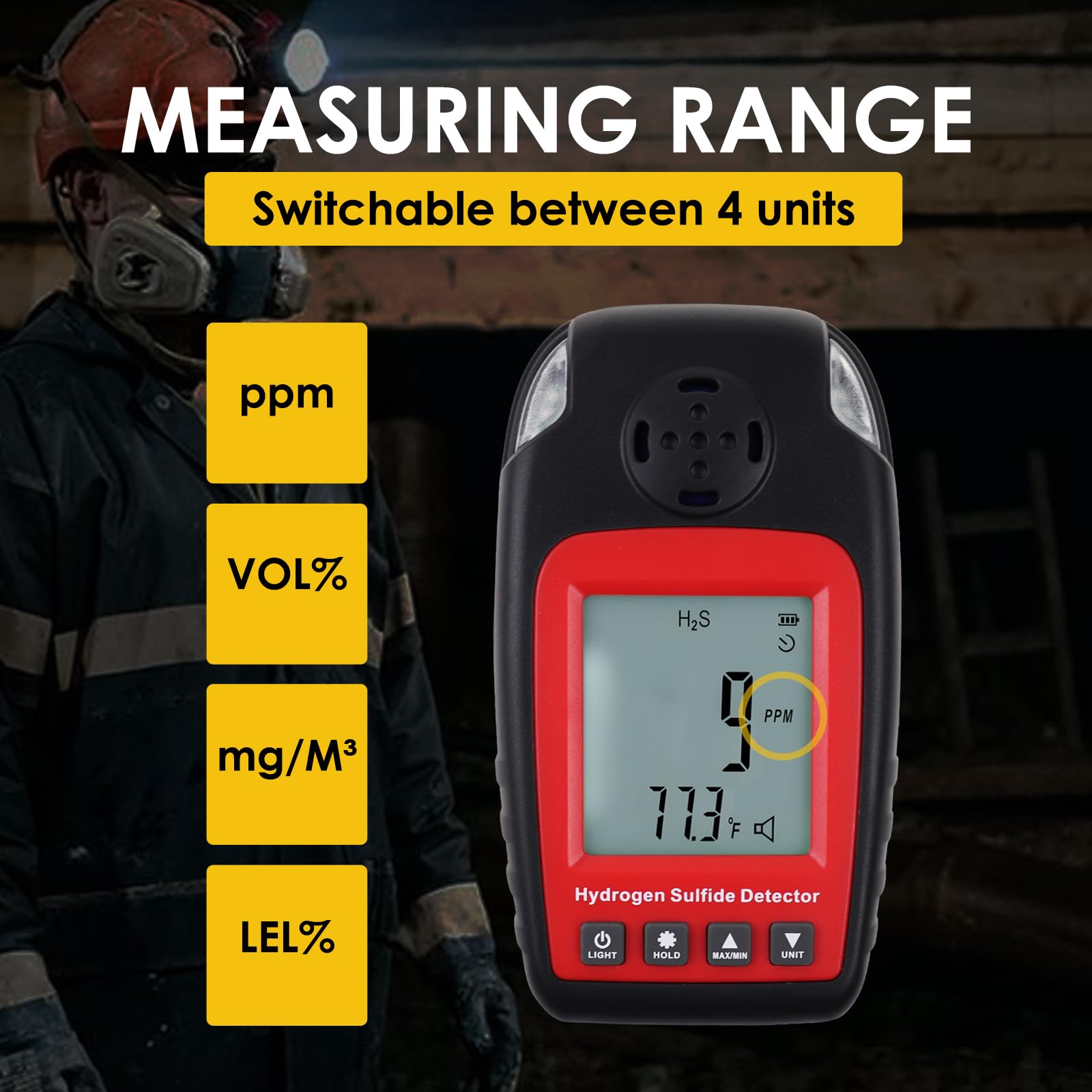 Mua H2S Monitor H2S Gas Detector Portable Hydrogen Sulfide Detector Gas ...