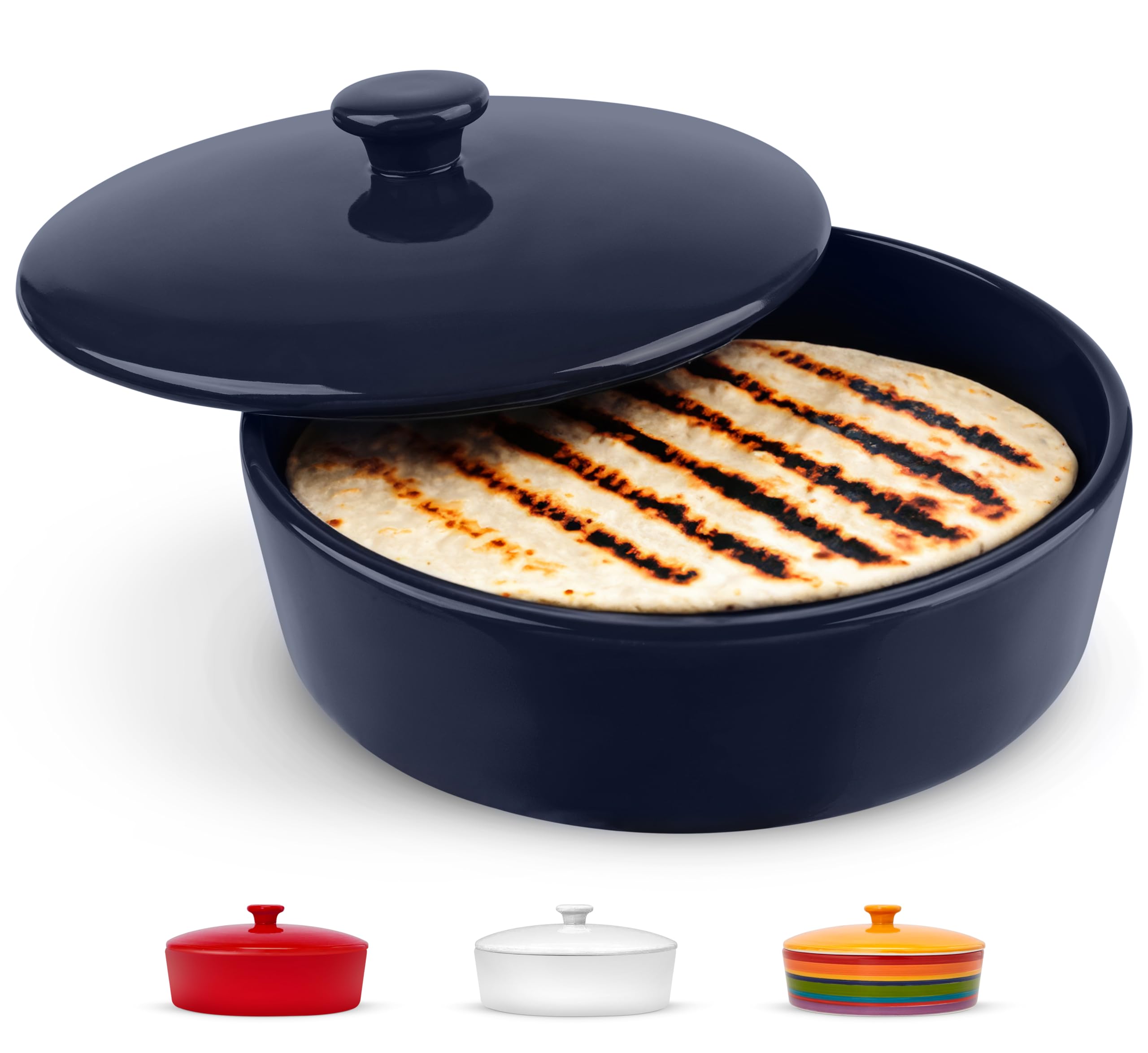 KooK Tortilla Warmer, Tortilla Holder, Taco Bar, Ceramic Hand-painted ...