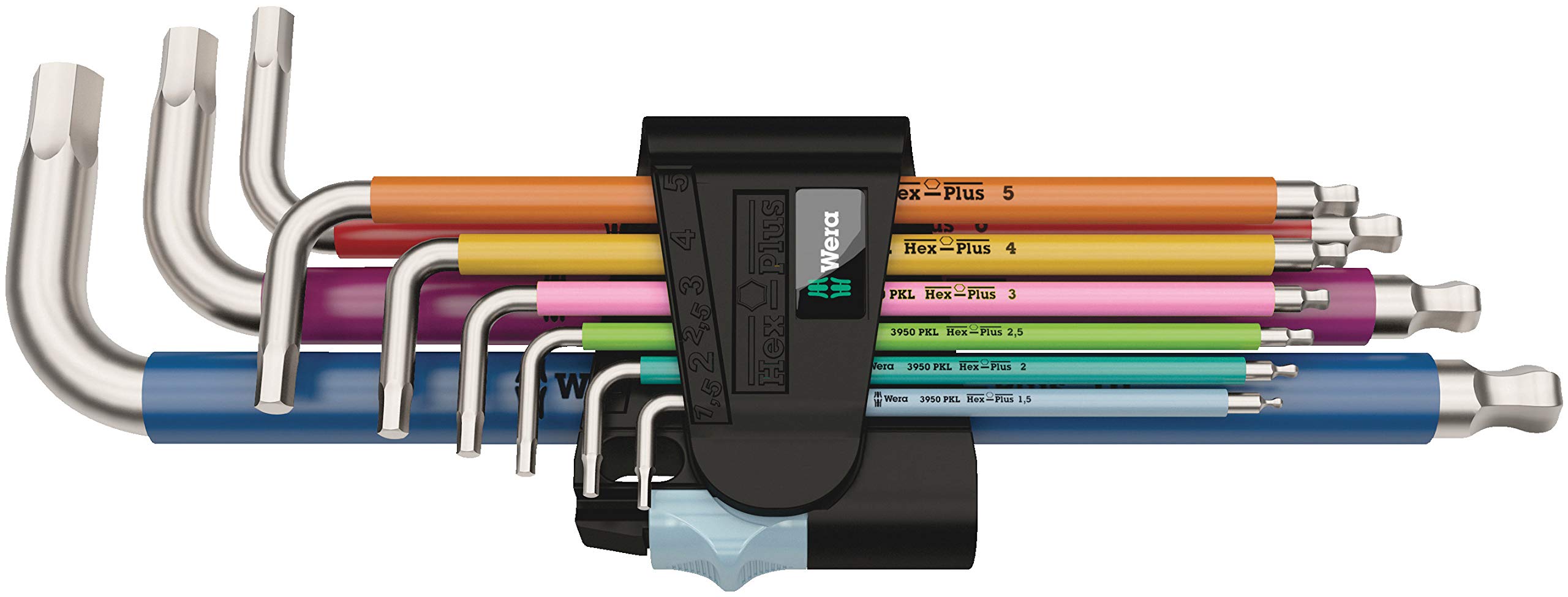Wera 3950 Spkl 9 Metric Hex Key Set Multicolour Set Of 9 Stainless