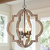 Q&S Farmhouse Rustic Chandeliers,Antique Geometric Pendant Light,Bronze ...