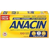 Amazon.com: Anacin Fast Pain Relief, Aspirin + Caffeine Pain Reliever ...