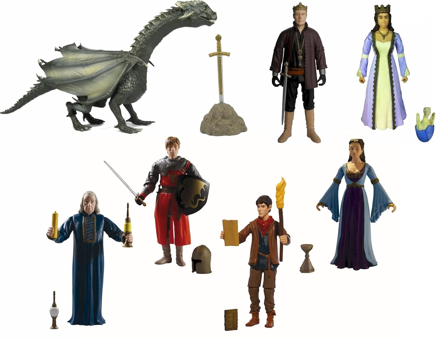 The Adventures of Merlin Action Figures - COMPLETE SET OF SEVEN (7 ...