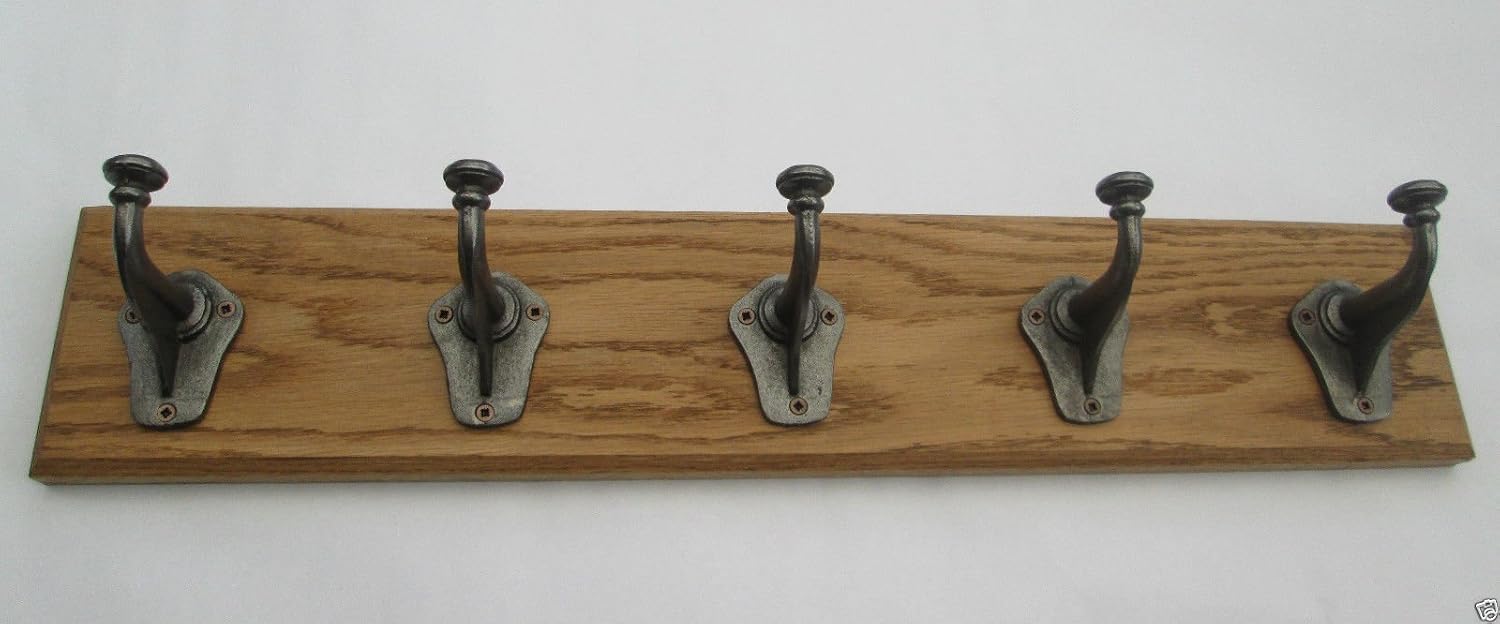 IRONMONGERY WORLD® in 9 Sizes Solid Oak Wooden Cloakroom Hallway Coat ...