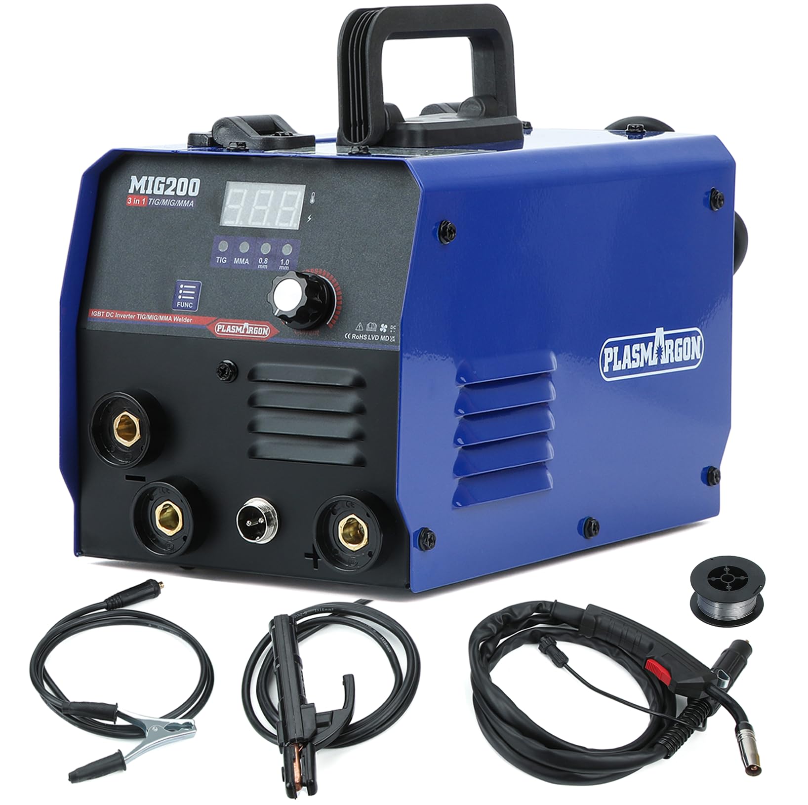 MIG Welder Flux Core Welder and Stick Welder 200A Machine 200Amp ...