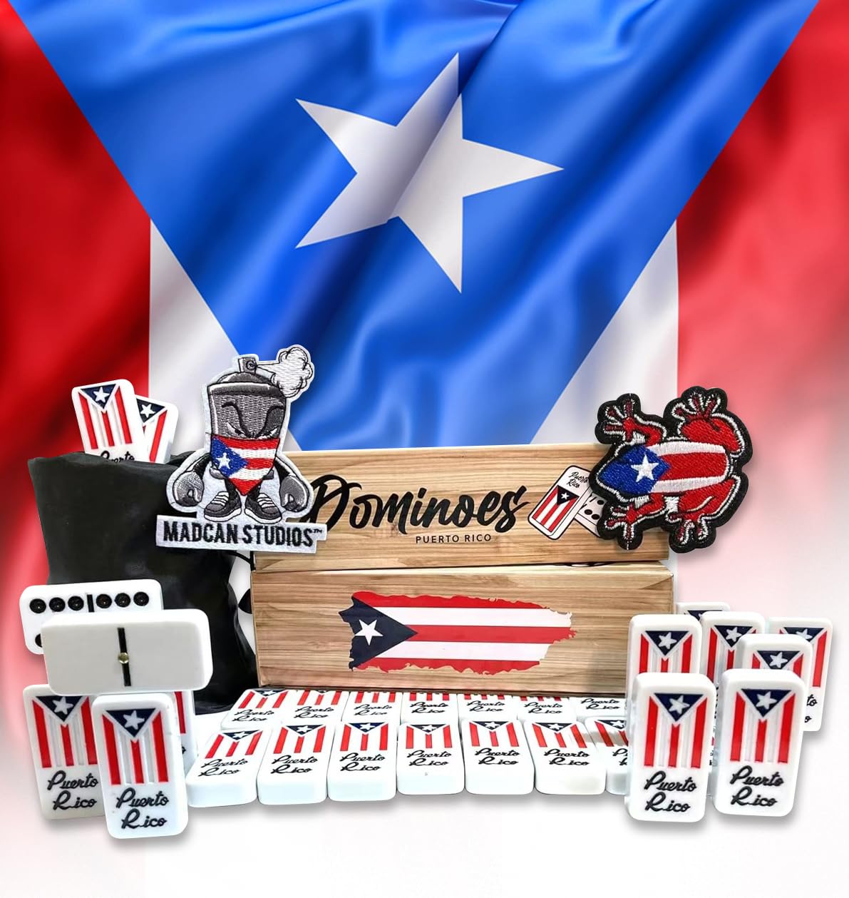 Puerto Rico Dominoes Flag Domino Set Game Tiles Boricua PR Puerto Rican ...