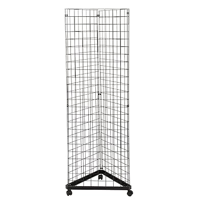 Black Wire Grid Wall Tower with Base and Casters Nepal | Ubuy