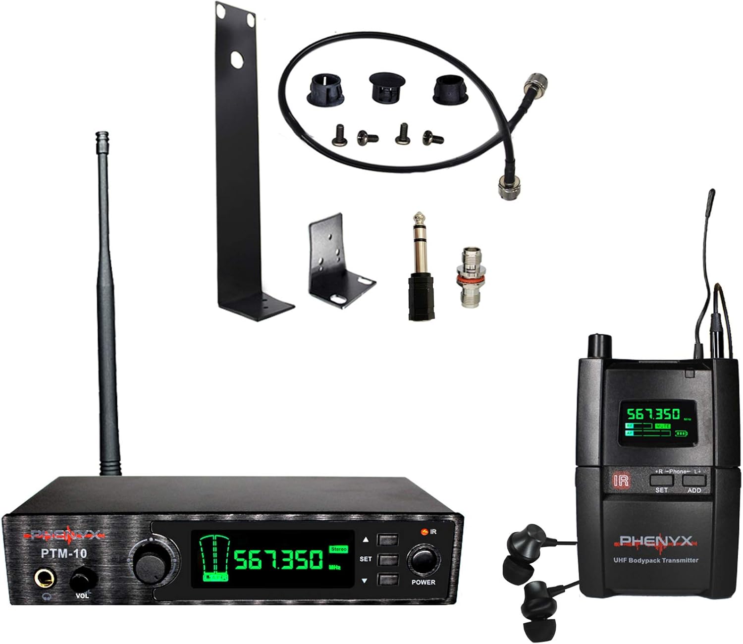 Phenyx Pro UHF Stereo Wireless in Ear Audio Monitor System, Selectable ...