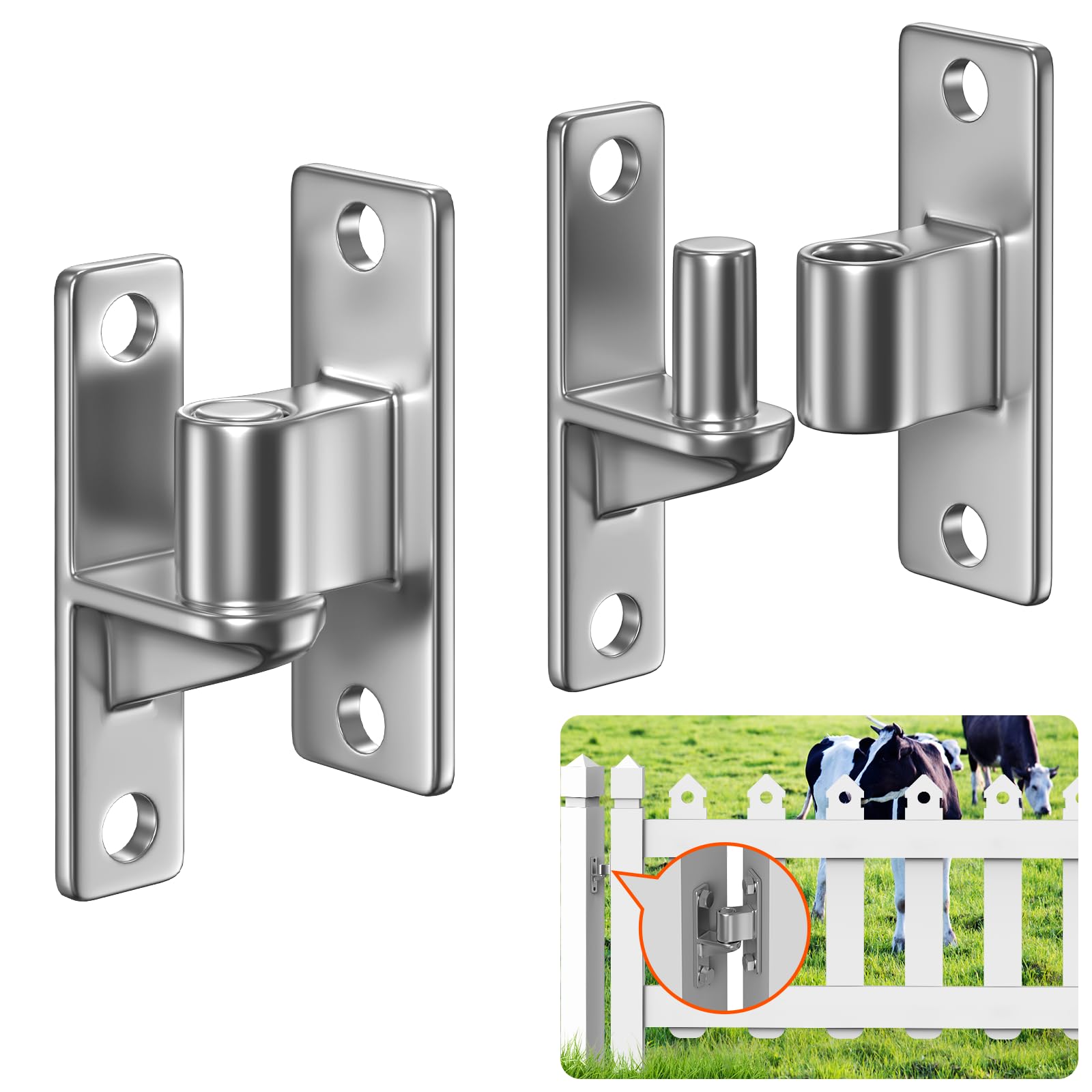 Aglehome 2pack Gate Hinges Heavy Duty, Wall Mount Gate Hinge Outdoor ...