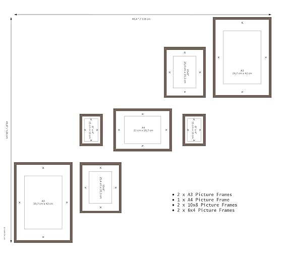Easy to Use Gallery Wall Template for Staircases - 49.6 inch x 46.4 ...
