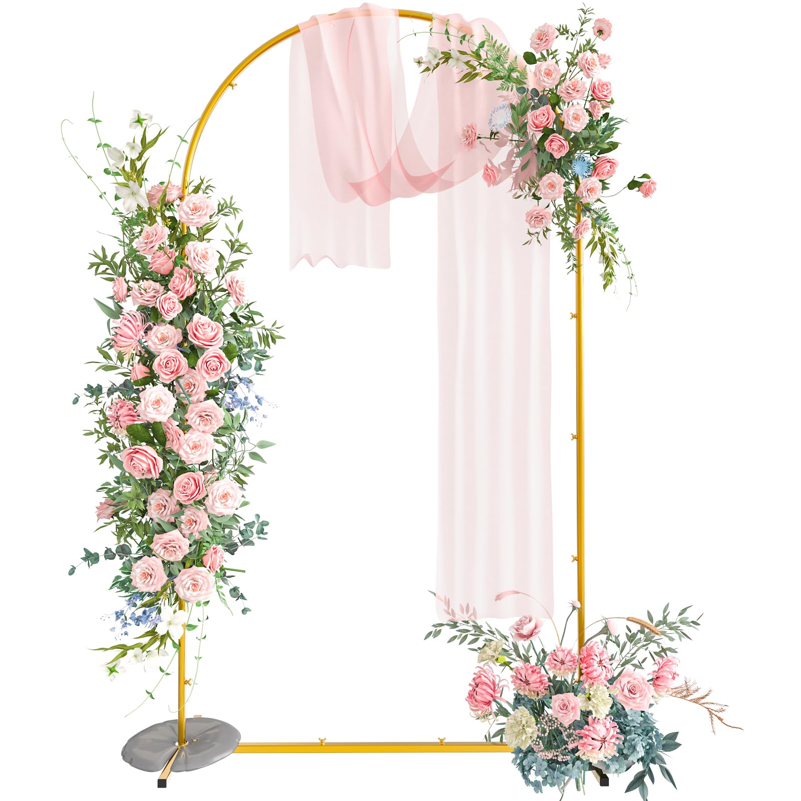 Snughome 7.2FT Arch Backdrop Stand, Gold Metal Arch Stand, Wedding Arch ...