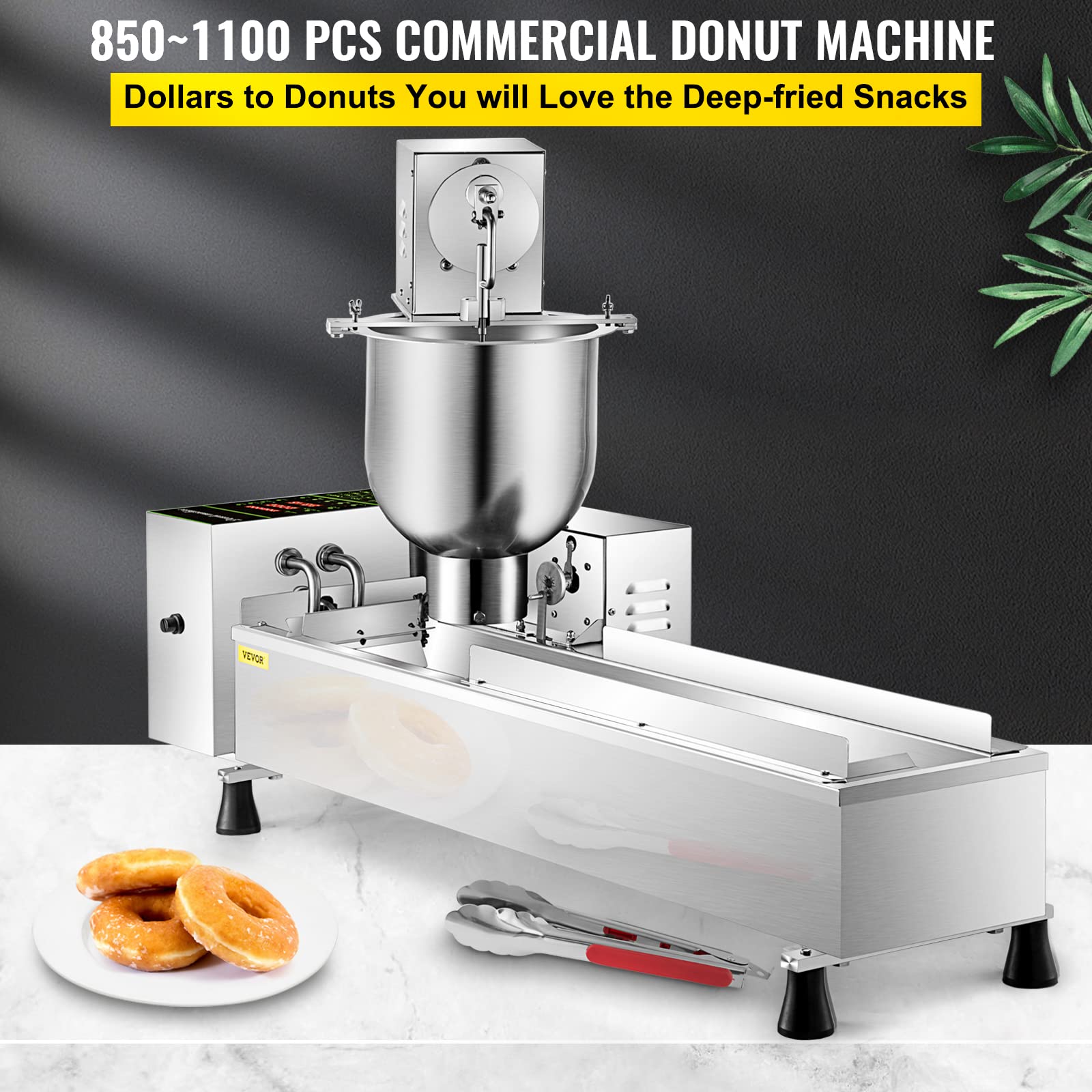 Mua VEVOR 110V Commercial Automatic Donut Making Machine, Single Row Auto Doughnut Maker, 7L ...