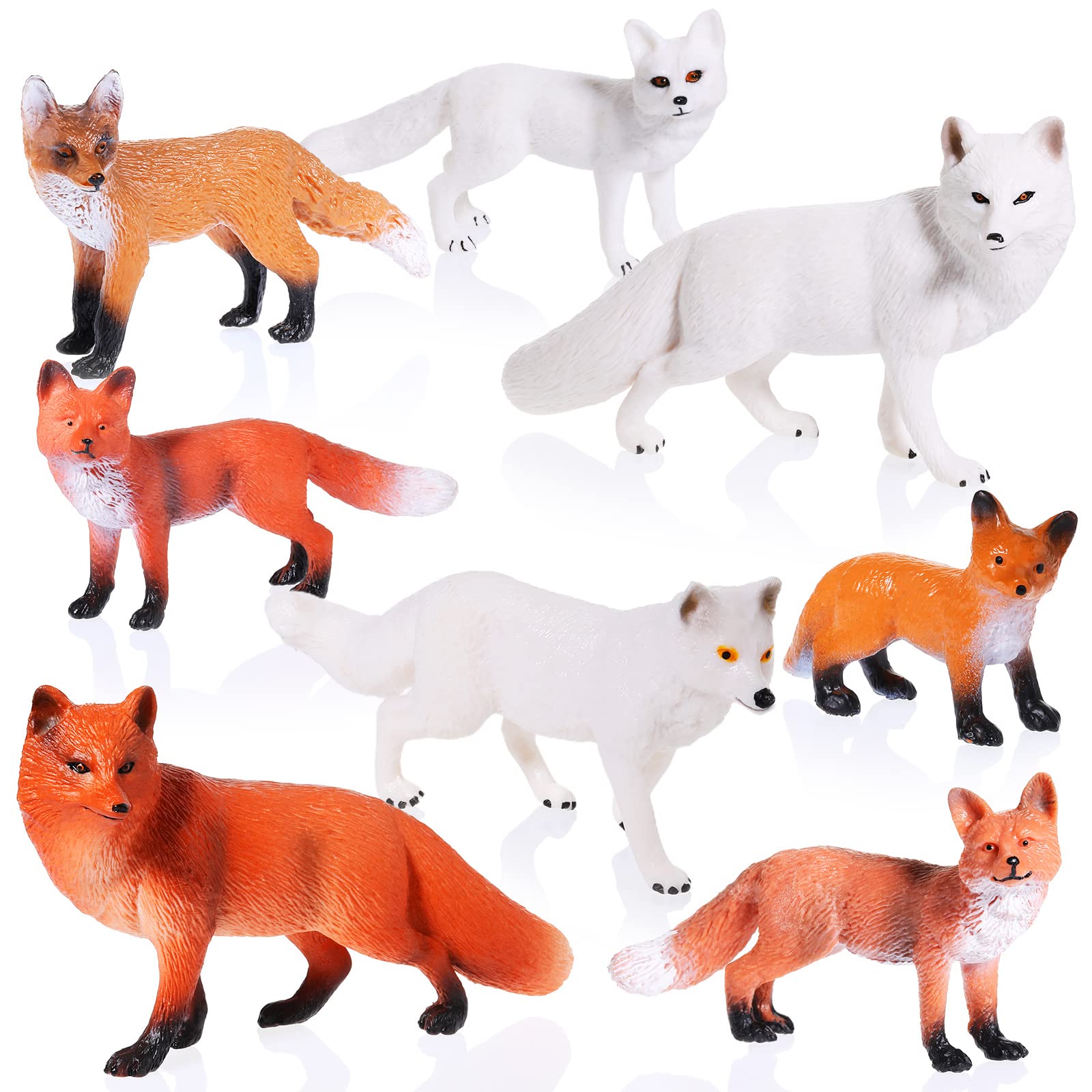 Mua 8 Pieces Fox Animal Toy Figures Set Realistic Arctic Fox Red Foxes ...