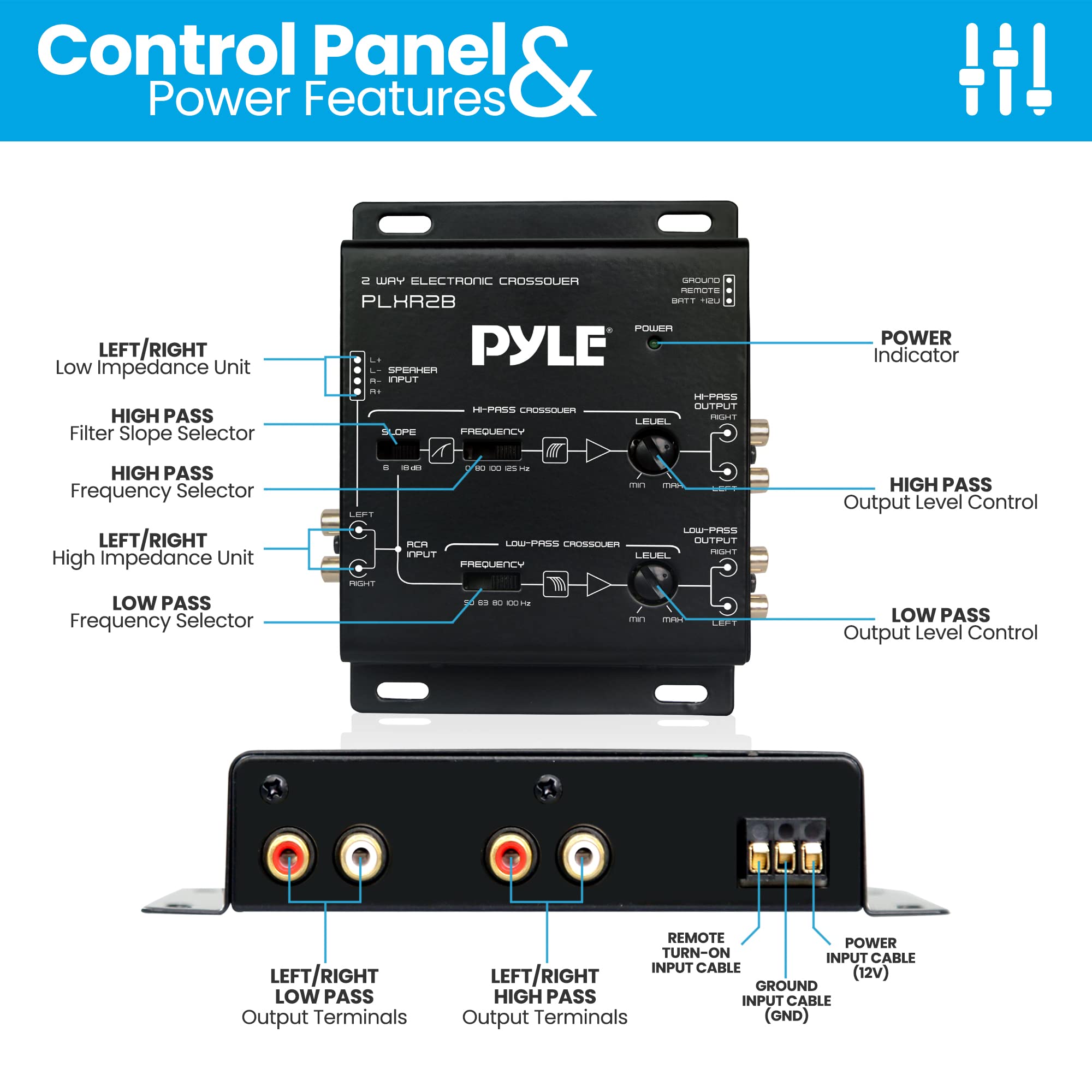 Mua Pyle 2-Way Electronic Car Audio Crossover Network - Hi-Pass/Low ...