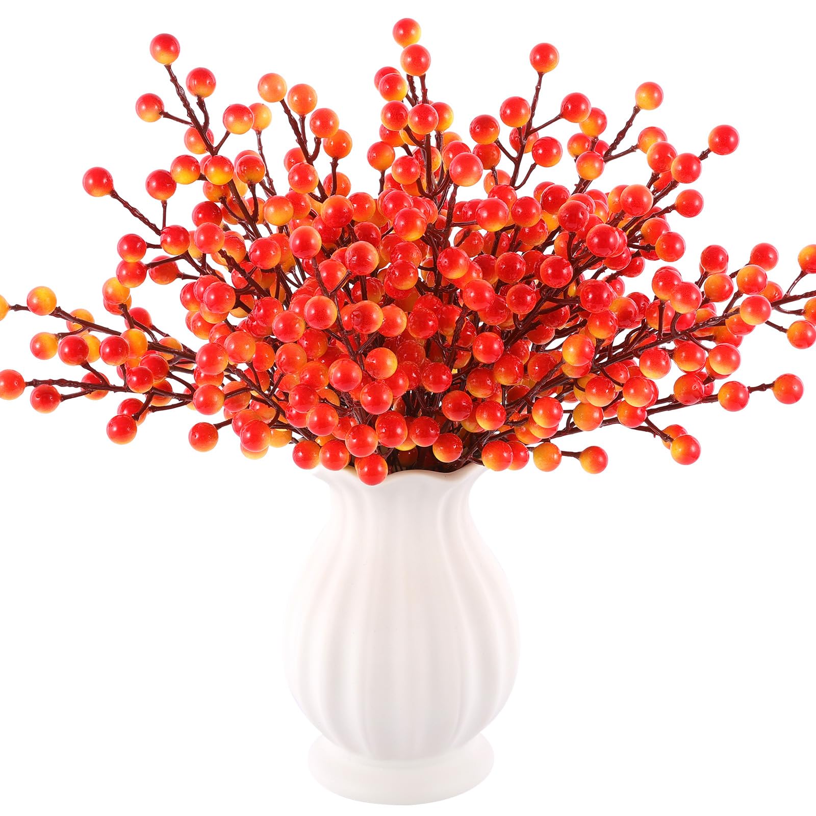 Rowfad 40 Pcs Artificial Berry Stems Branches, Fall Halloween Faux ...
