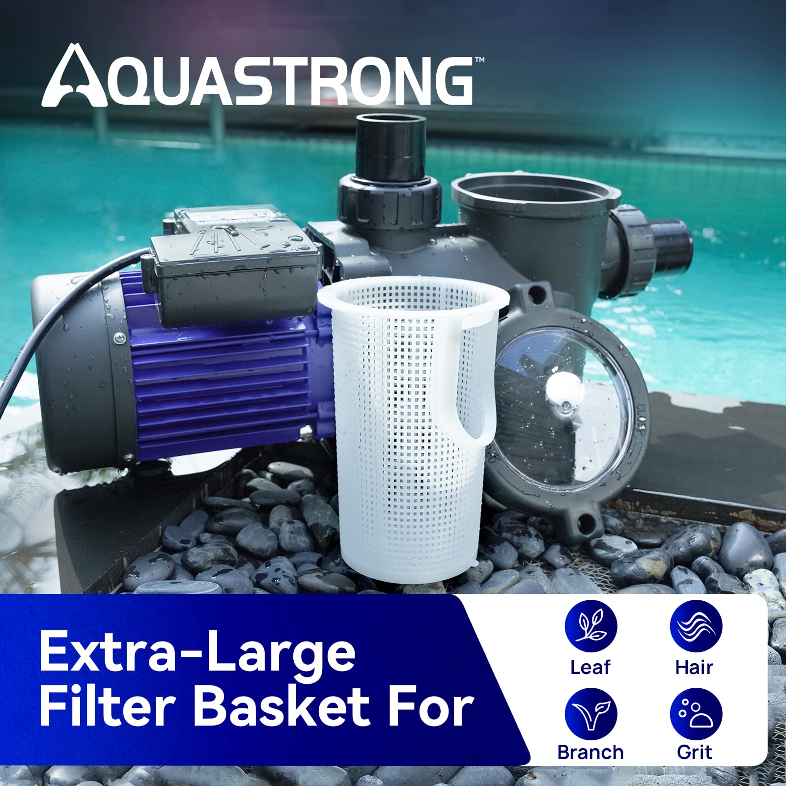 Mua AQUASTRONG 1 HP In/Above Ground Pool Pump with Timer, 220V, 6100GPH, High Flow, Powerful ...