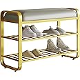 Amazon.com: BUZUEY Shoe Bench,Entryway 3-Tier Metal Shoe Organizer with ...