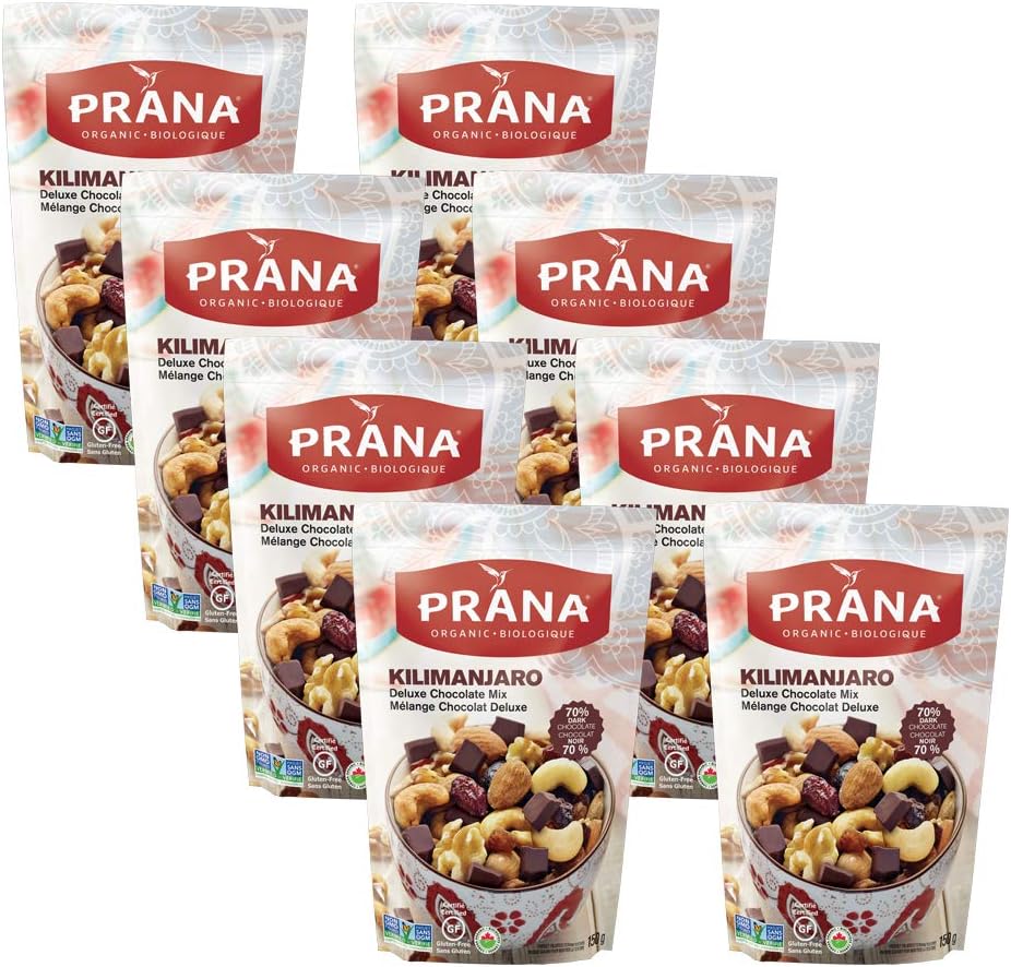 PRANA Organic Trail Mix - Kilimanjaro Deluxe Chocolate Mix with Cashews ...