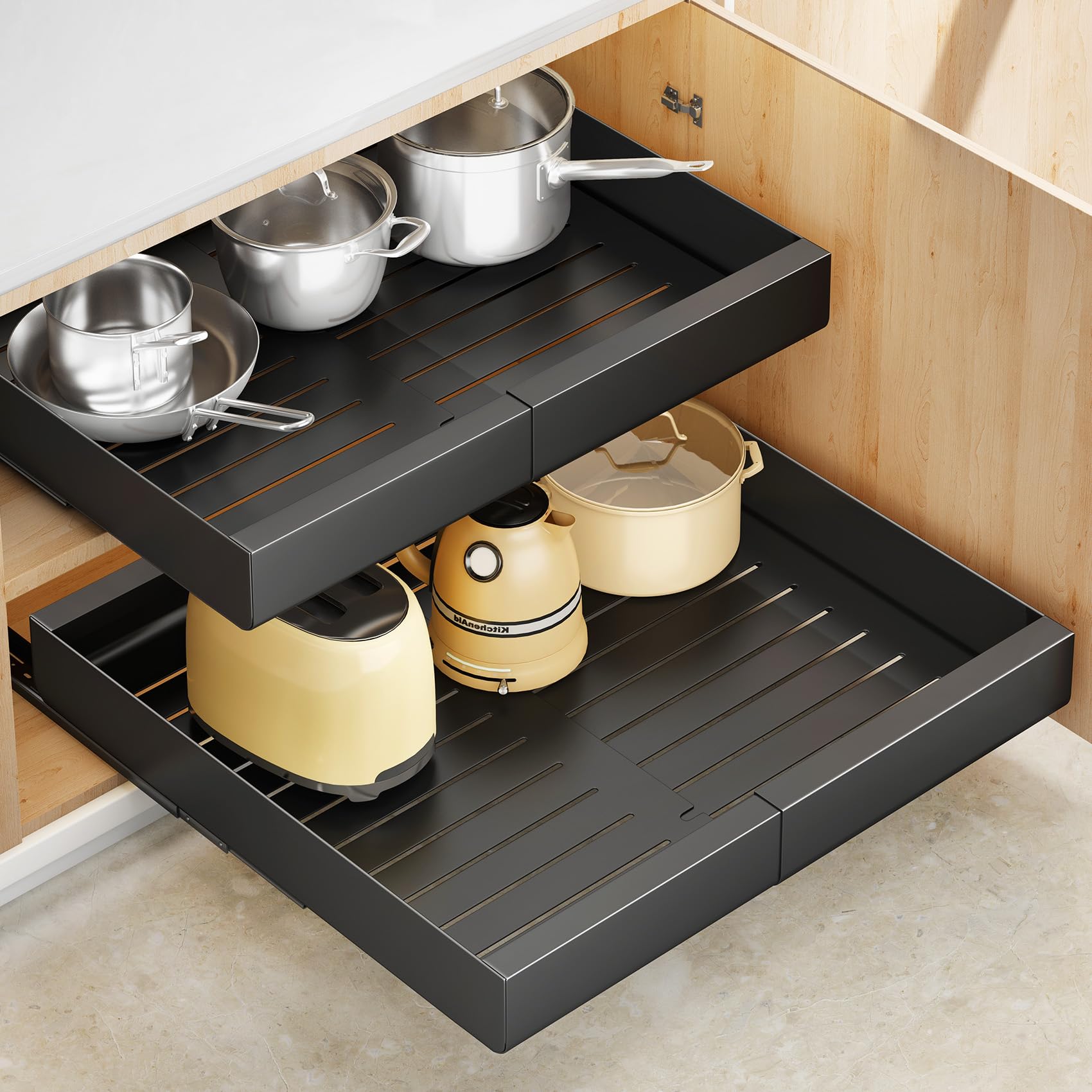 Pull out Cabinet Organizers, Expandable(11.7"-19.7")no Drill Slide out ...
