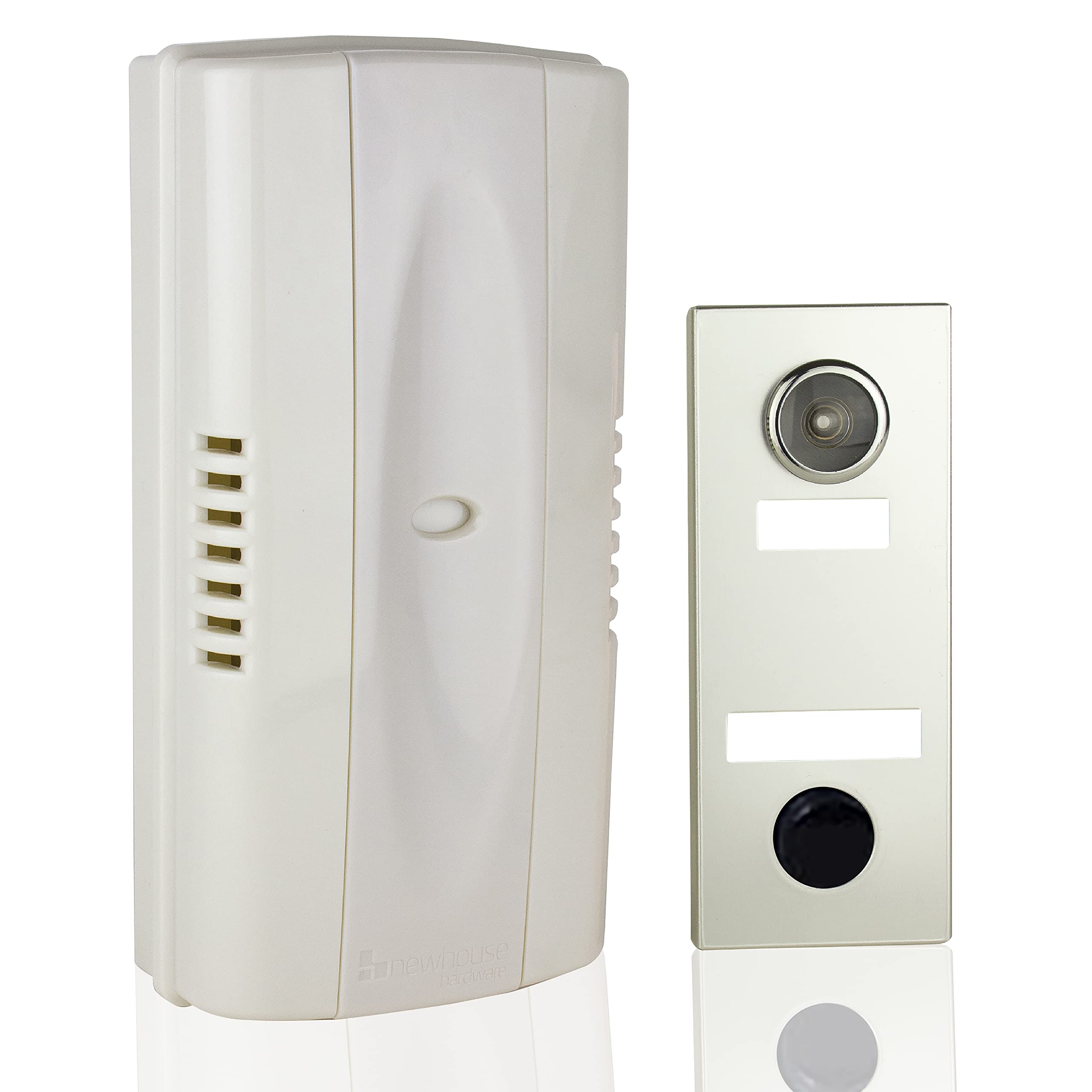 2-Note Mechanical Door Bell Chime and Door Button with Viewer, Silver ...
