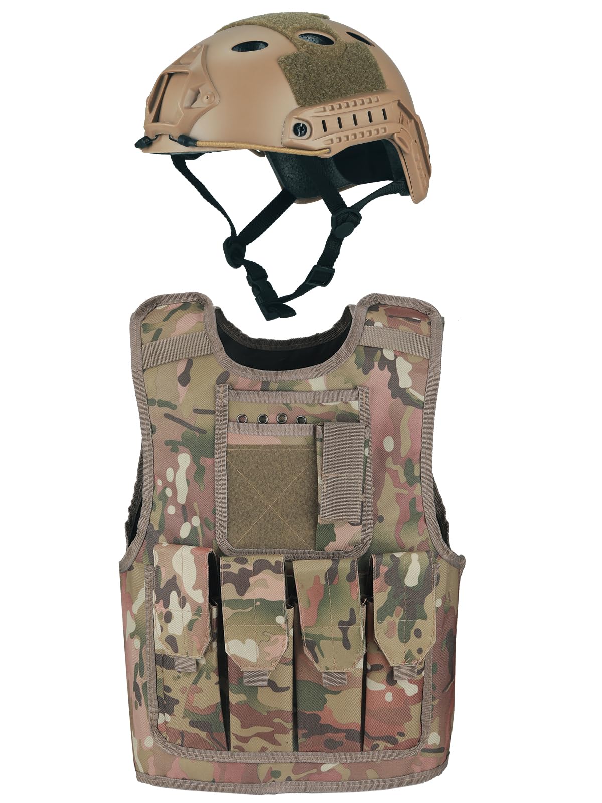 Guayma Tactical Adjustable Vest Fast Bump Helemt Set For Halloween ...
