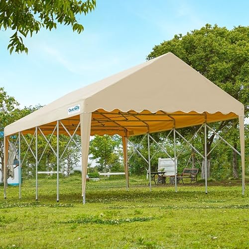 Quictent 13'X20' Retractable Carport Garage with Wheels Movable Heavy ...