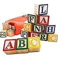 Amazon.com: Skoolzy Wooden ABC Blocks - 120 Pc Stacking Set for ...